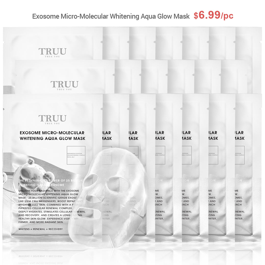 TRUU Exosome Micro-Molecular Whitening Aqua Glow Mask Bundle Set